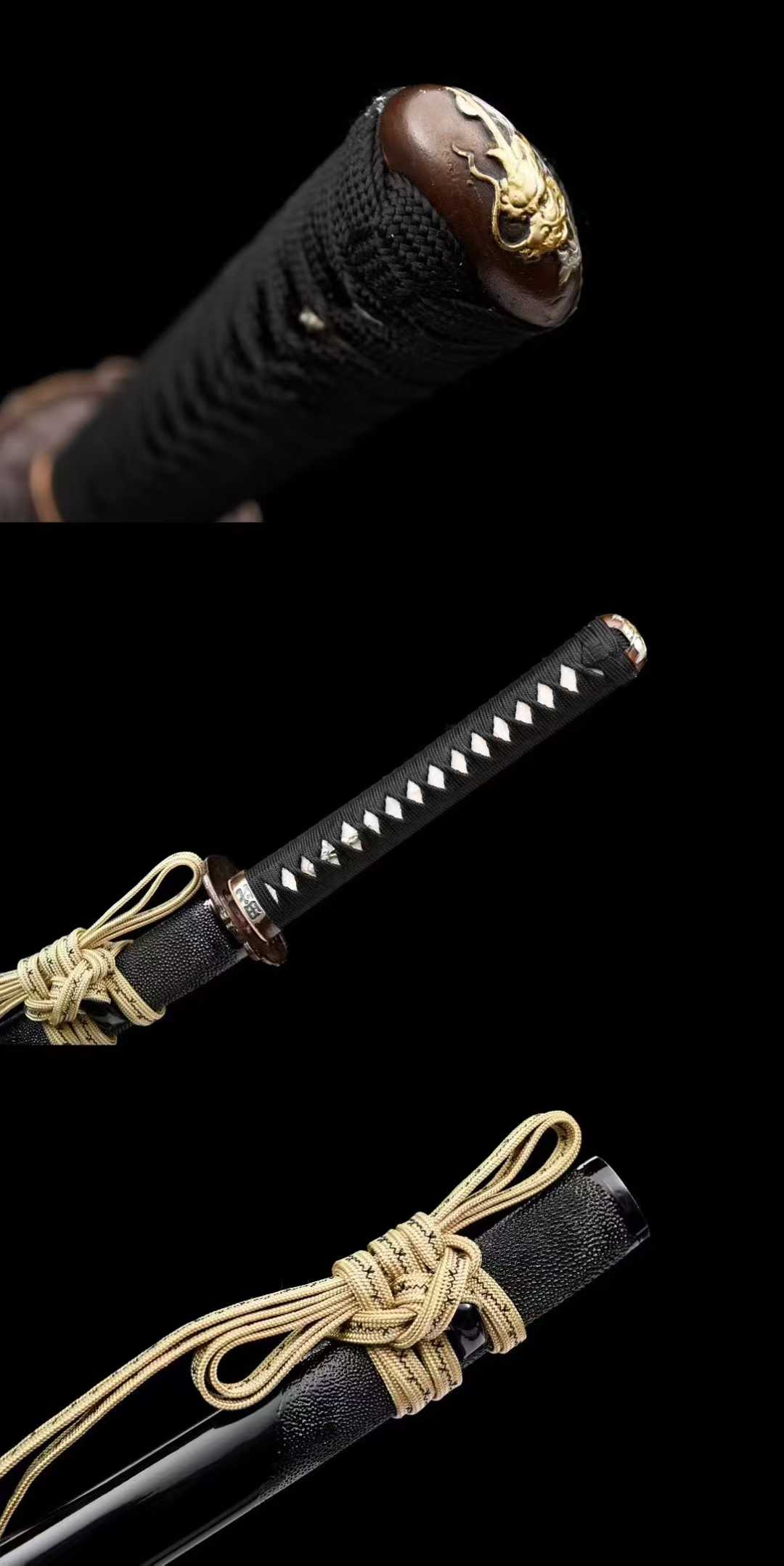 Kiếm Nhật Katana Tiểu Ô Hoàn Hắc Vũ Sĩ Phiên Bản 26 Inch